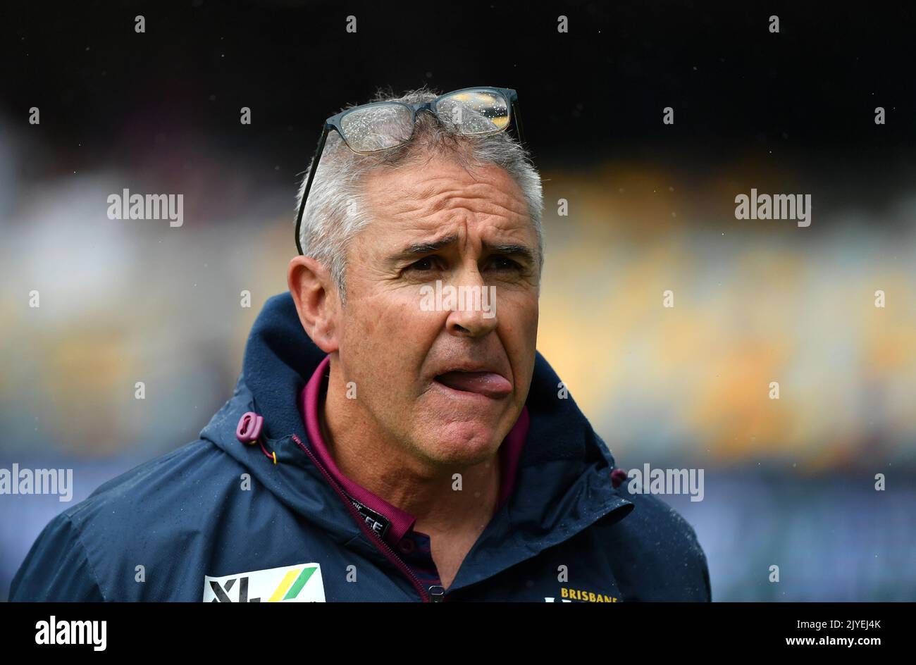 Lions coach Chris Fagan is seen during the Round 4 AFL match between ...