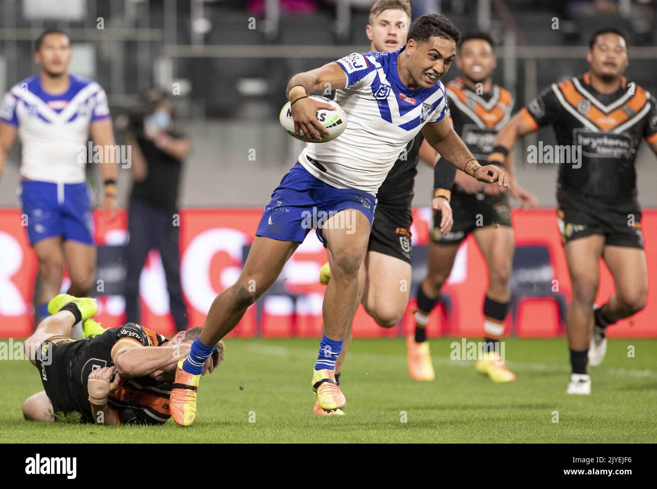 Reimis Smith of the Bulldogs during the Round 7 NRL match between the ...