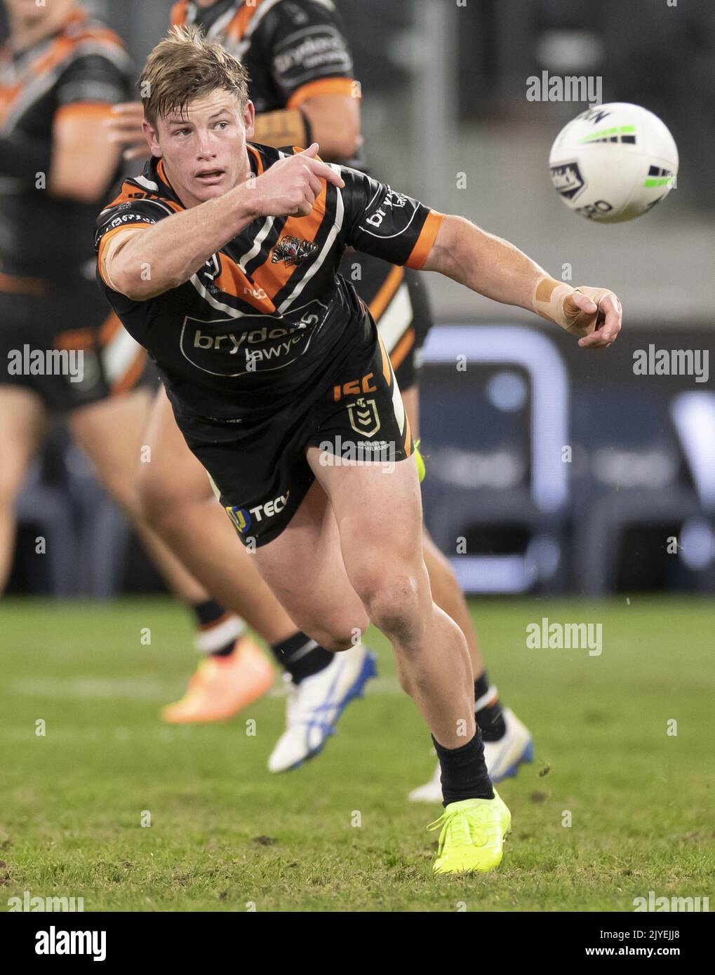 Harry Grant of the Tigers during the Round 7 NRL match between the ...