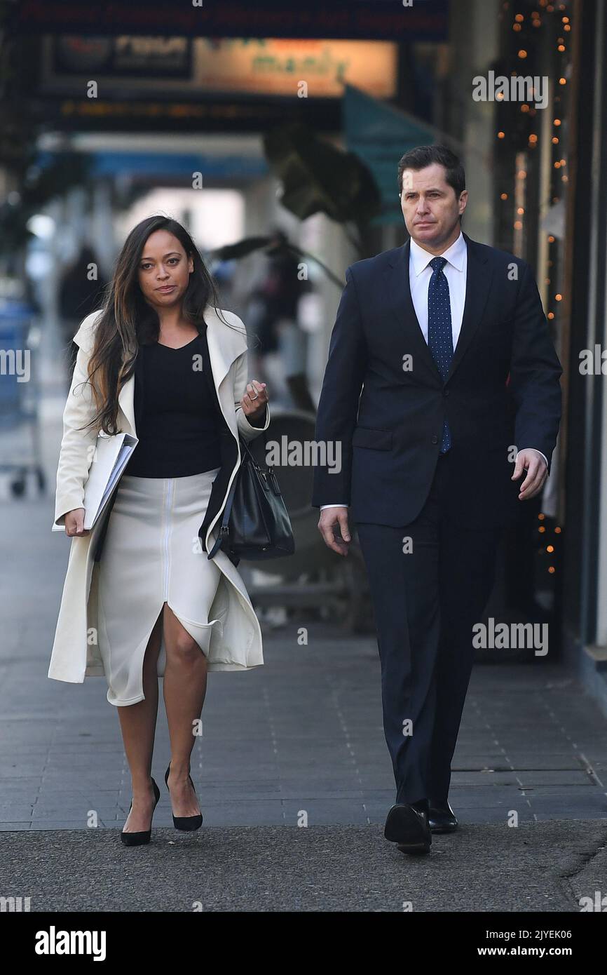 Ryan Phelan (right) arrives at Manly Local Court in Sydney, Tuesday ...