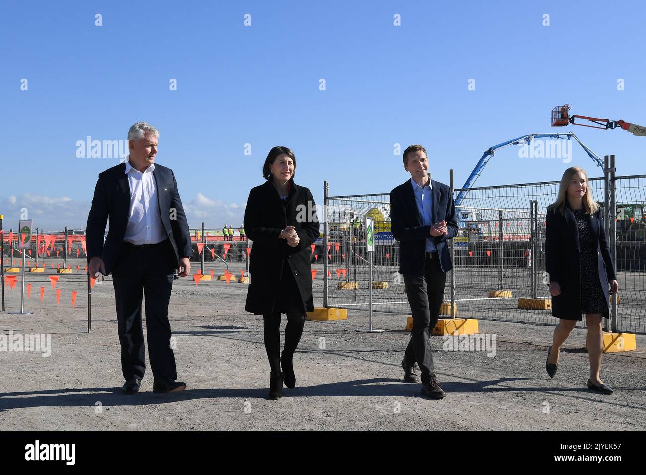 NSW Premier Gladys Berejiklian (2nd from left) is shown the Amazon ...