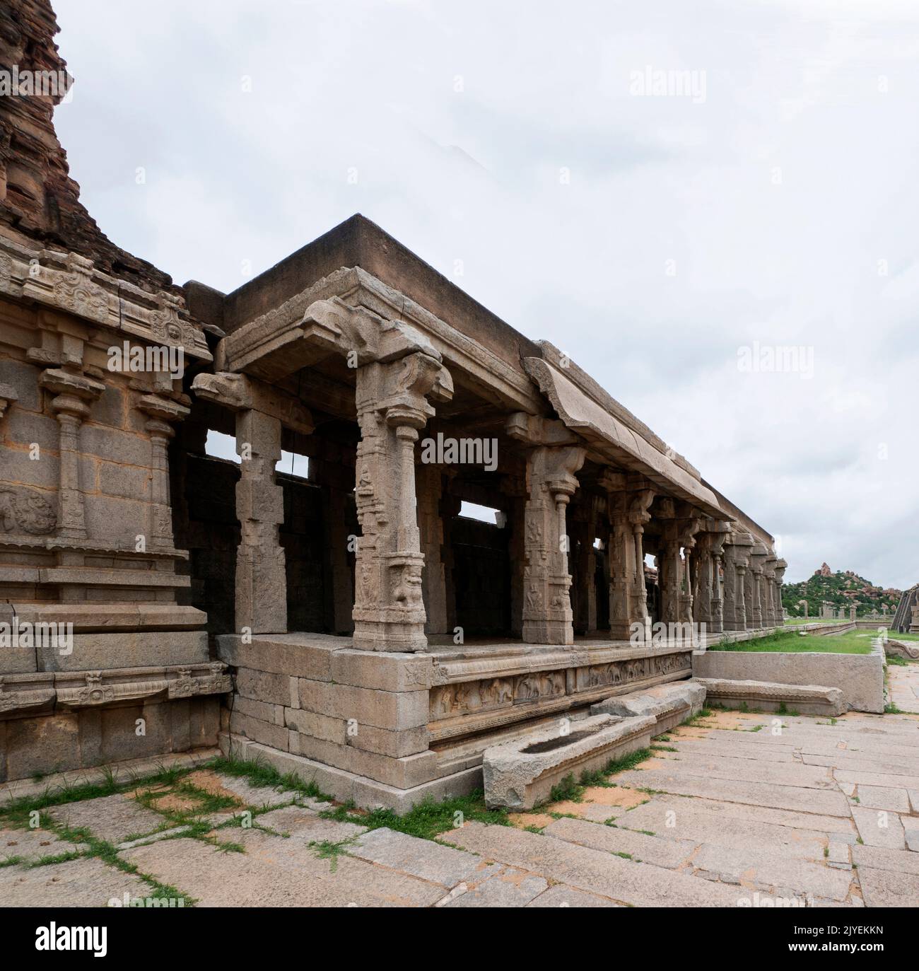 Decorative Colonnade at Vitthal Temple at Hampi state Karnataka India ...