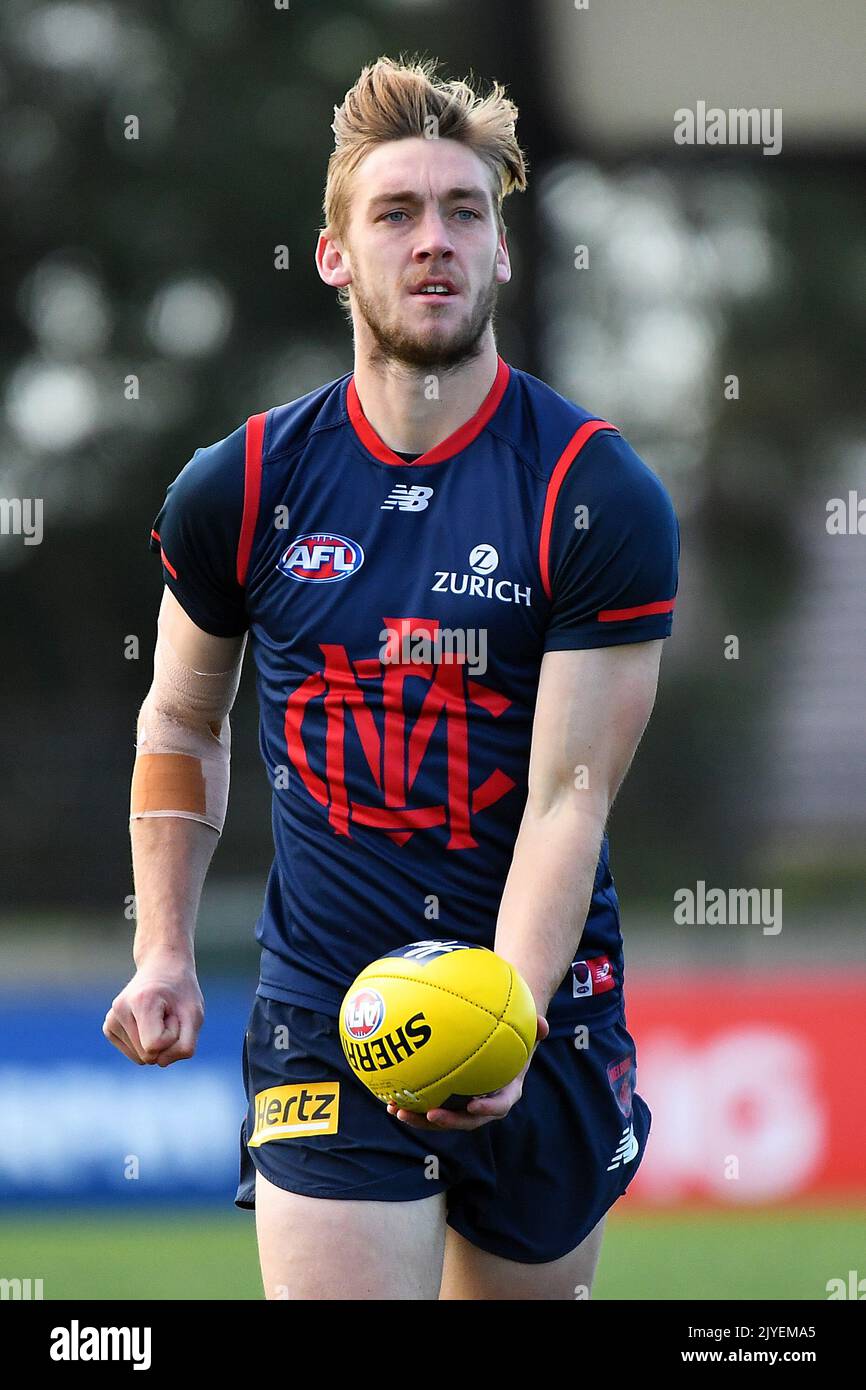 James Jordon of the Demons is seen in action during an AFL Melbourne ...