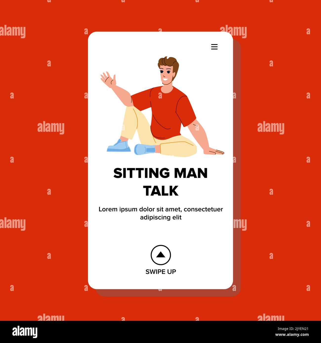 sitting man talk vector Stock Vector Image & Art - Alamy