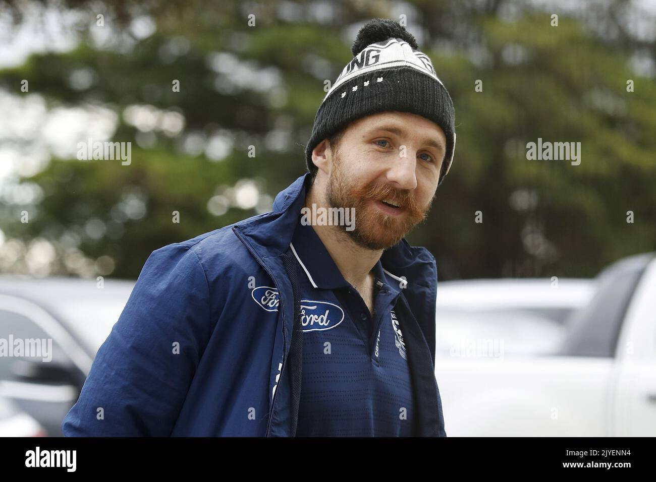 Zach Tuohy of the Cats arrives before the Round 5 AFL match between the ...