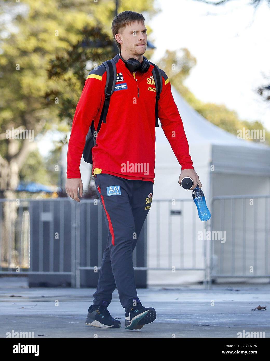 Noah Anderson of the Suns arrives before the Round 5 AFL match between ...
