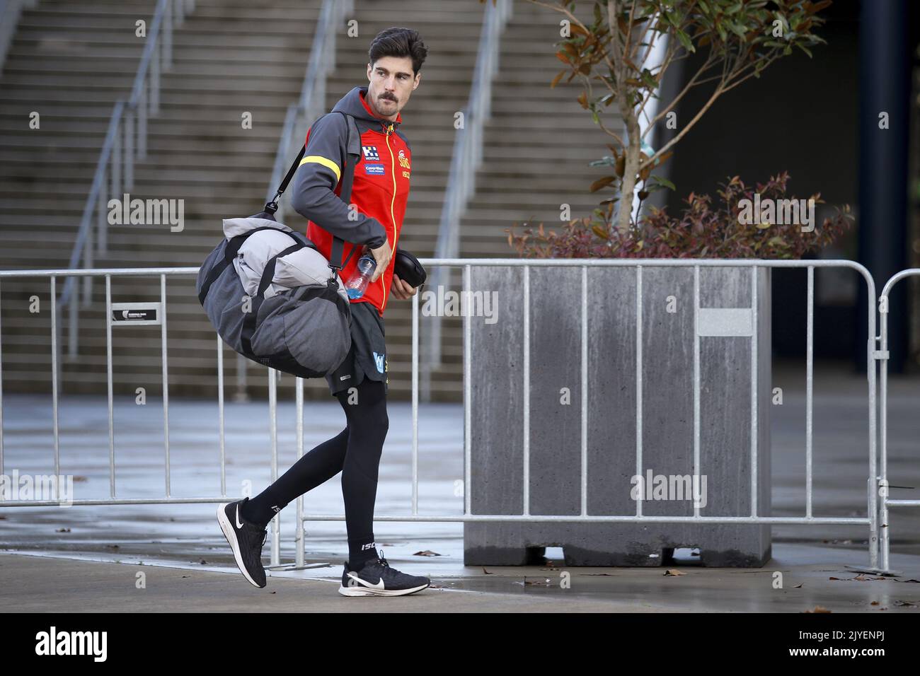 Alex Sexton of the Suns arrive before the Round 5 AFL match between the ...