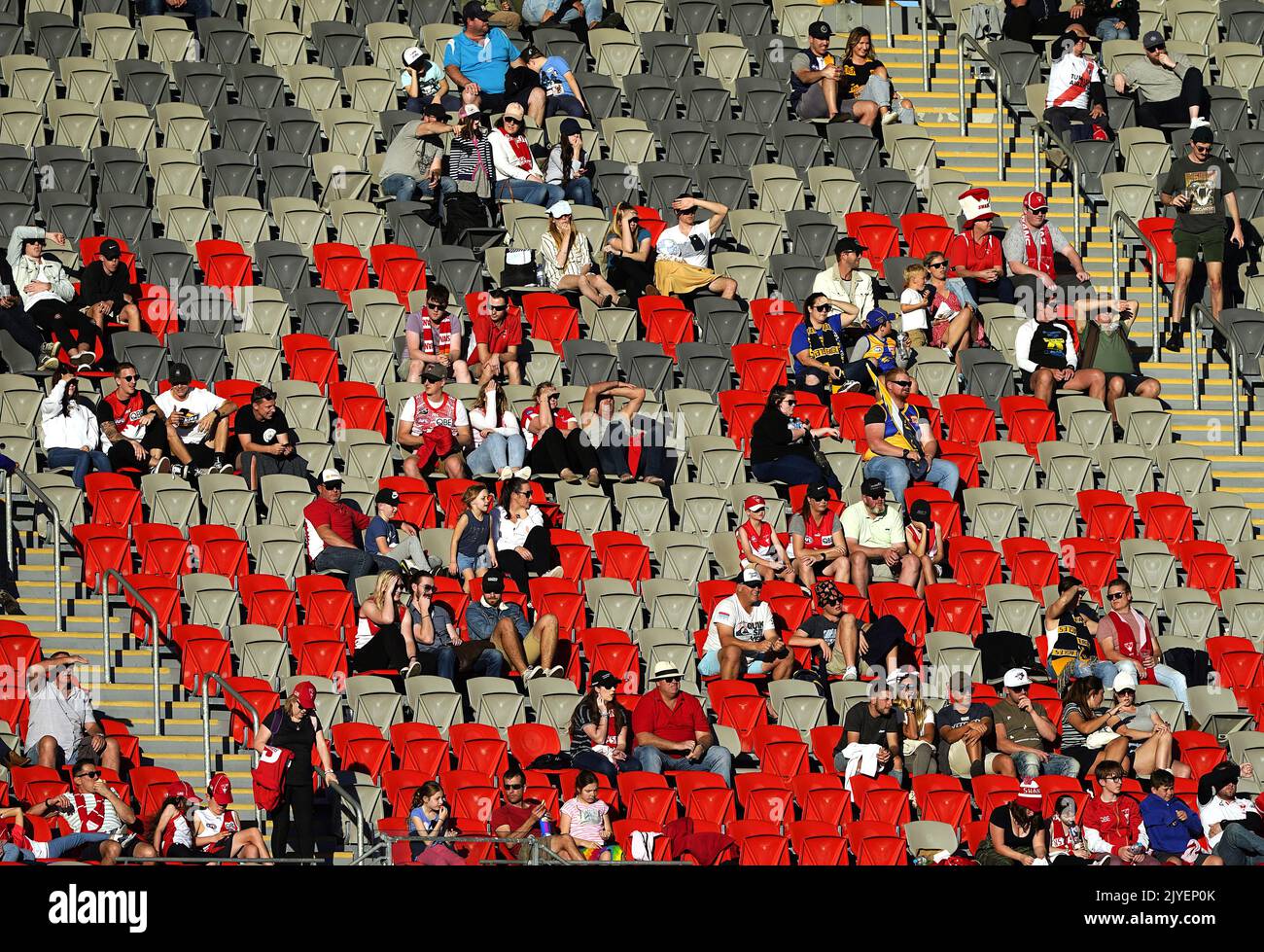 Spectators look on during the Round 4 AFL match between the Gold Coast ...