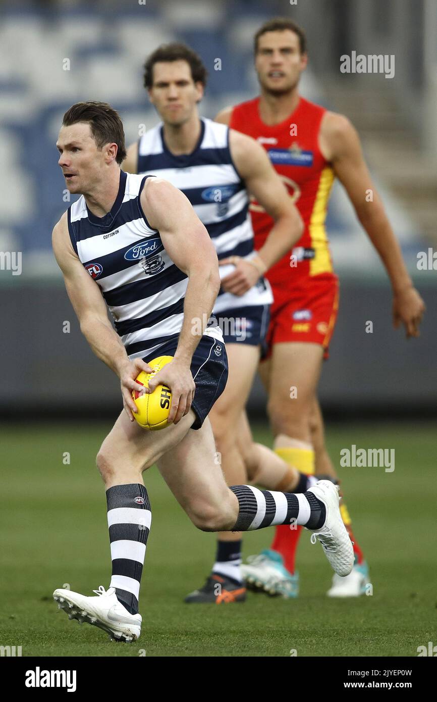 Patrick Dangerfield of the Cats in action during the Round 5 AFL match ...
