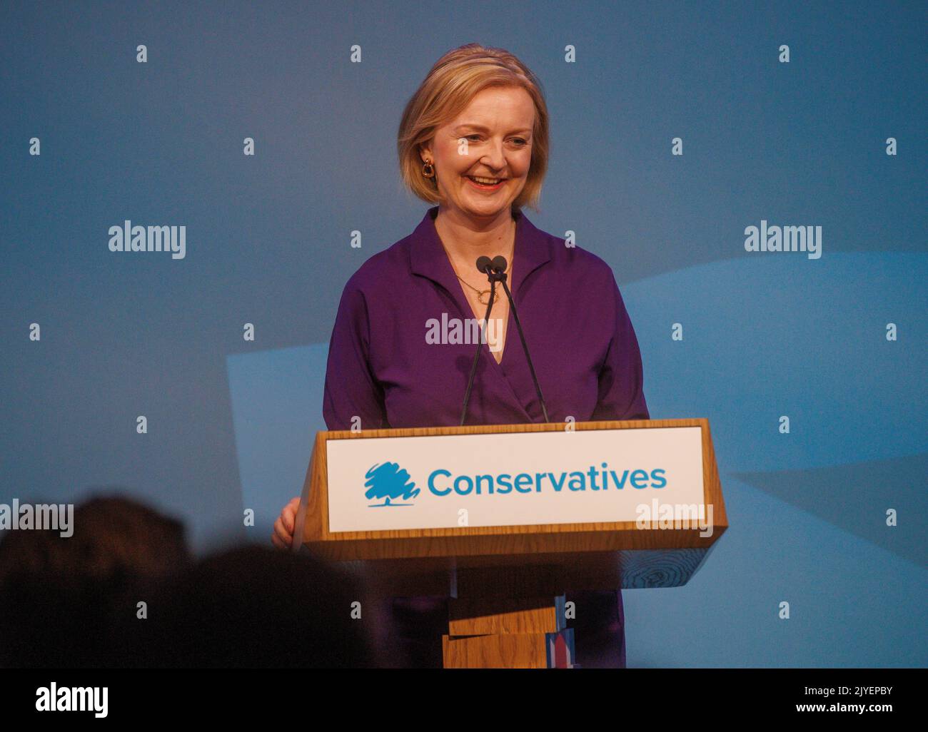 Newly appointed Prime Minister, Liz Truss, makes a speech to ...