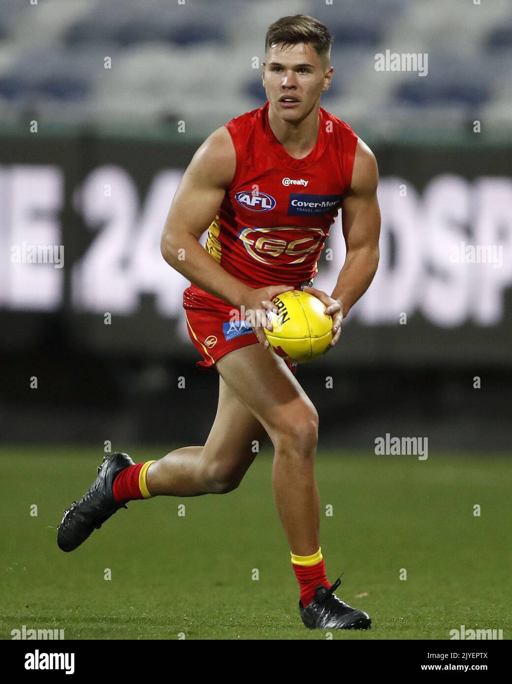 Connor Budarick of the Suns in action during the Round 5 AFL match ...