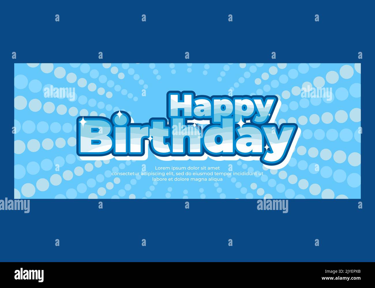 Blue color of Happy Birthday text effect design Stock Vector Image ...