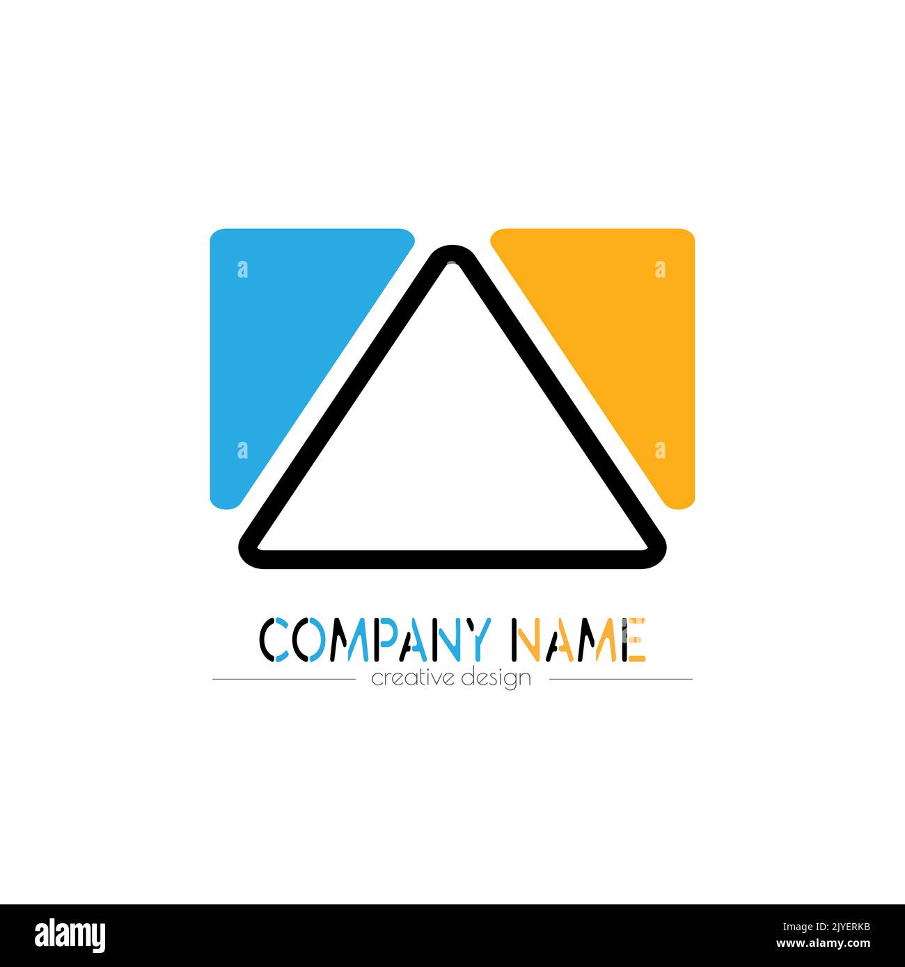 Square and triangle. Geometric template for a logo, sticker, logo or ...