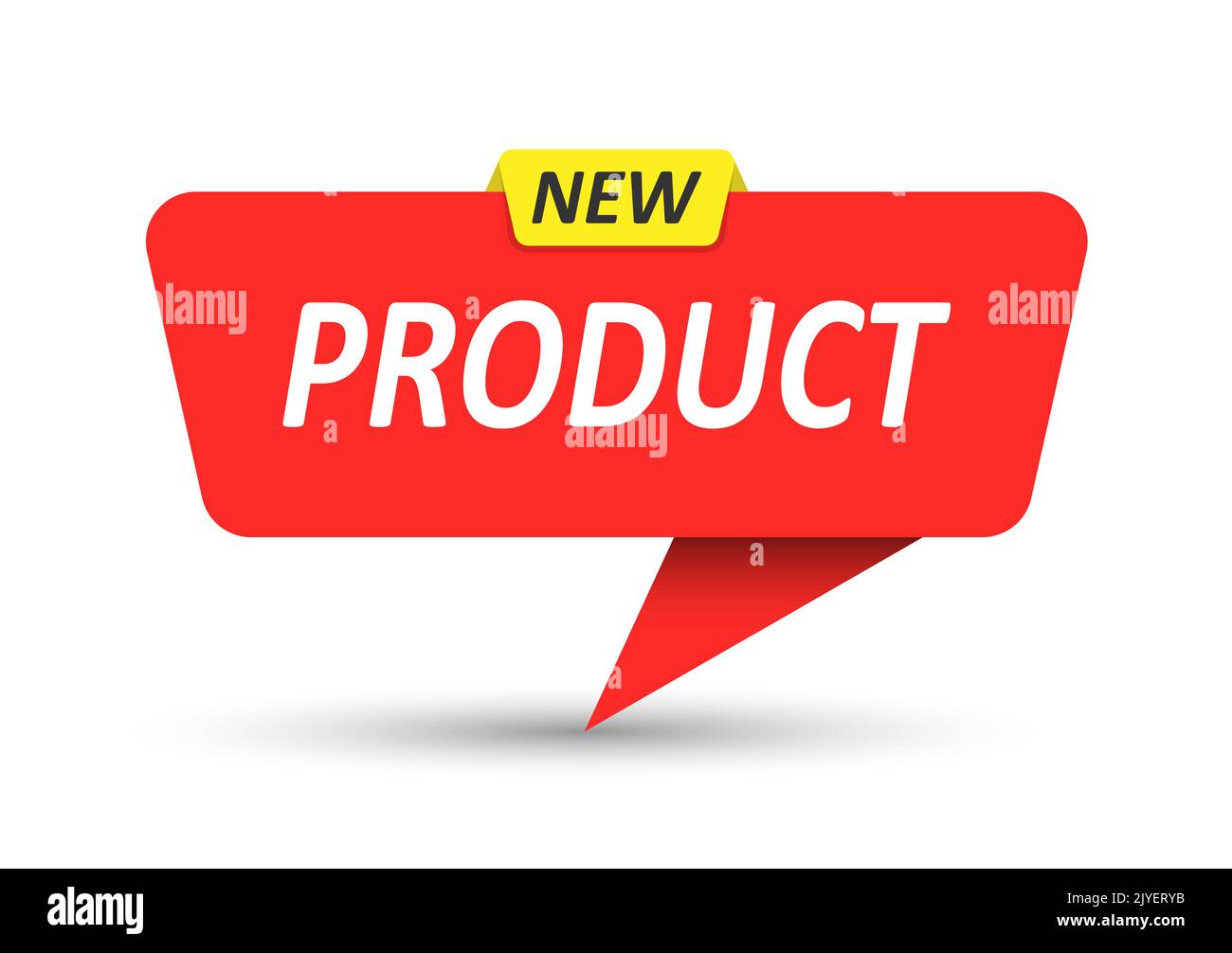 NEW PRODUCT. Vector banner, pointer, sticker, label or speech bubble ...
