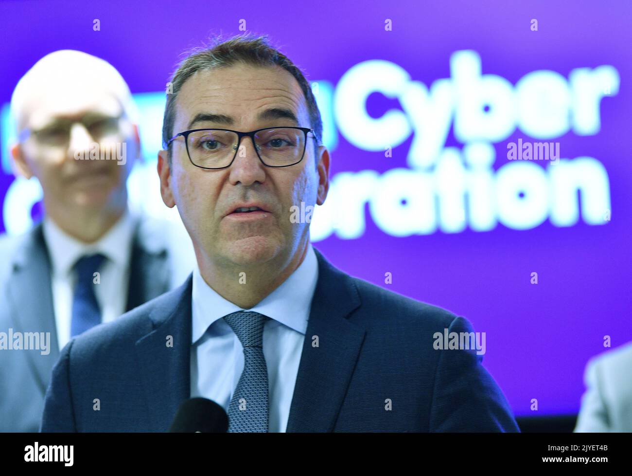 South Australian Premier Steven Marshall speaks to the media during the ...