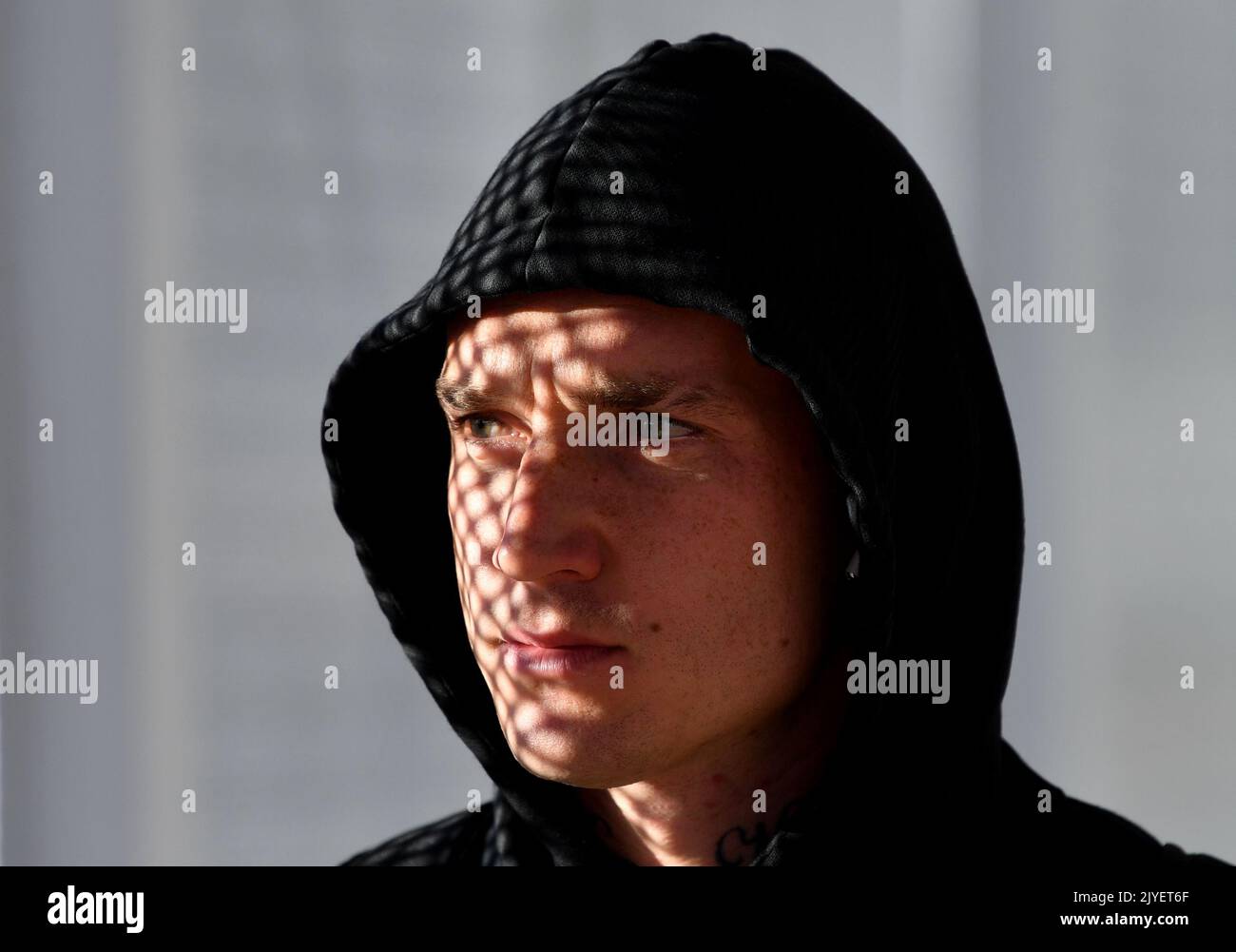 Tigers player Dustin Martin is seen arriving at the Gold Coast Airport ...