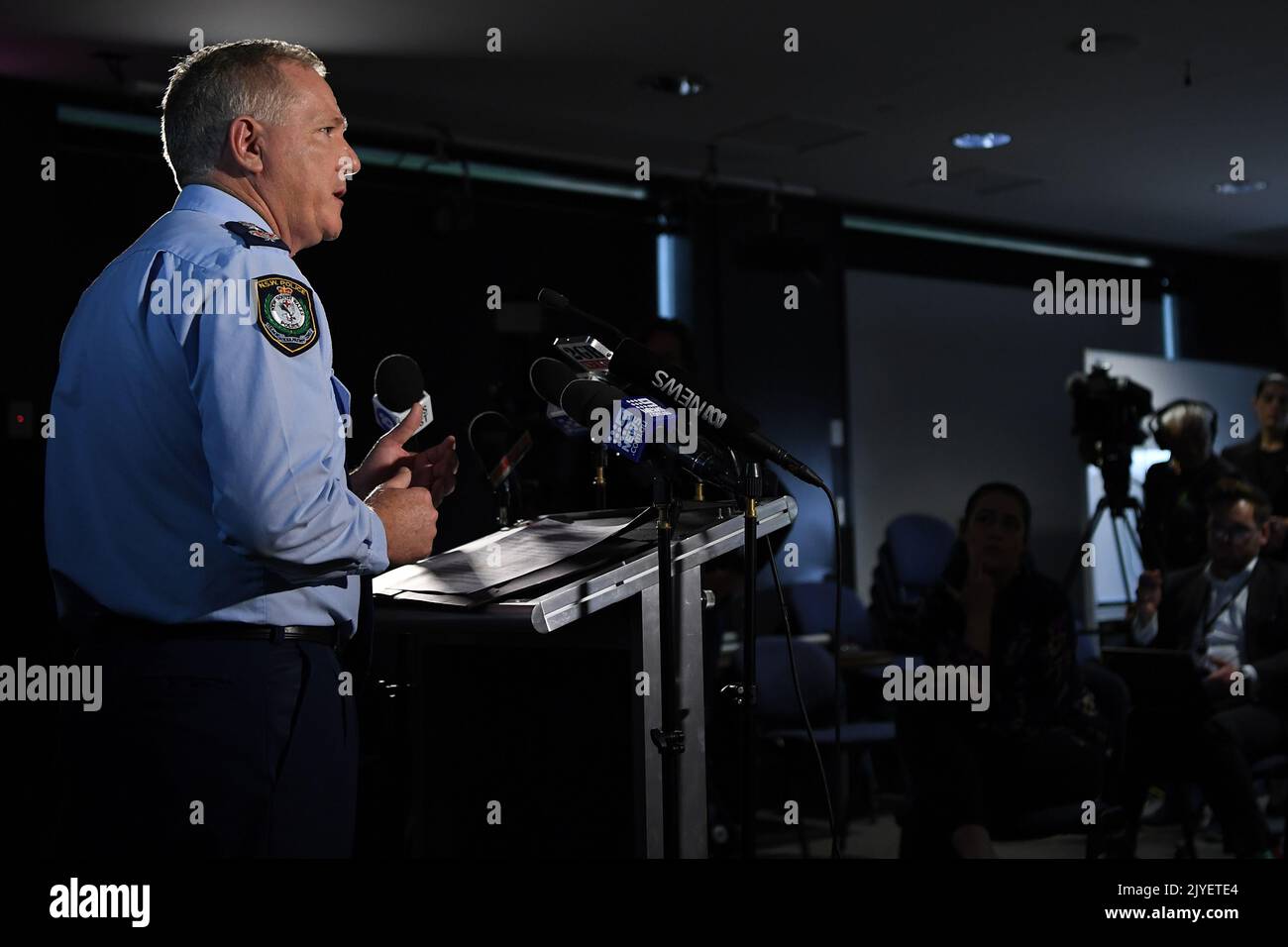NSW Police Commissioner Mick Fuller speaks to the media during a press ...
