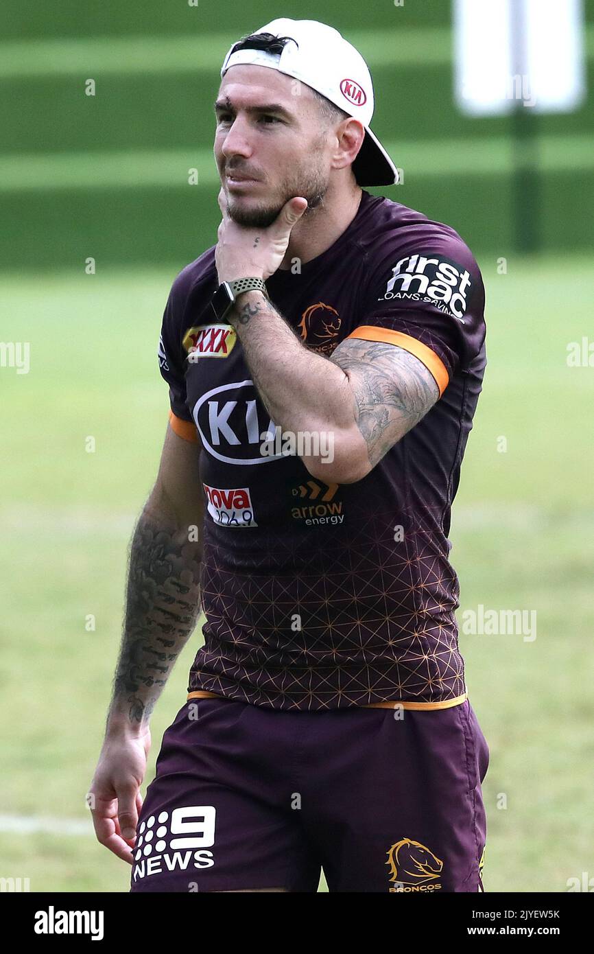 Darius Boyd is seen during a Brisbane Broncos NRL training session at ...