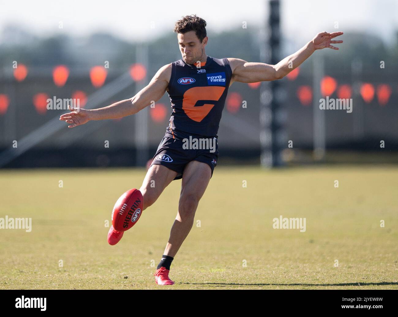 Joshua Kelly in action during a GWS Giants AFL training session at ...