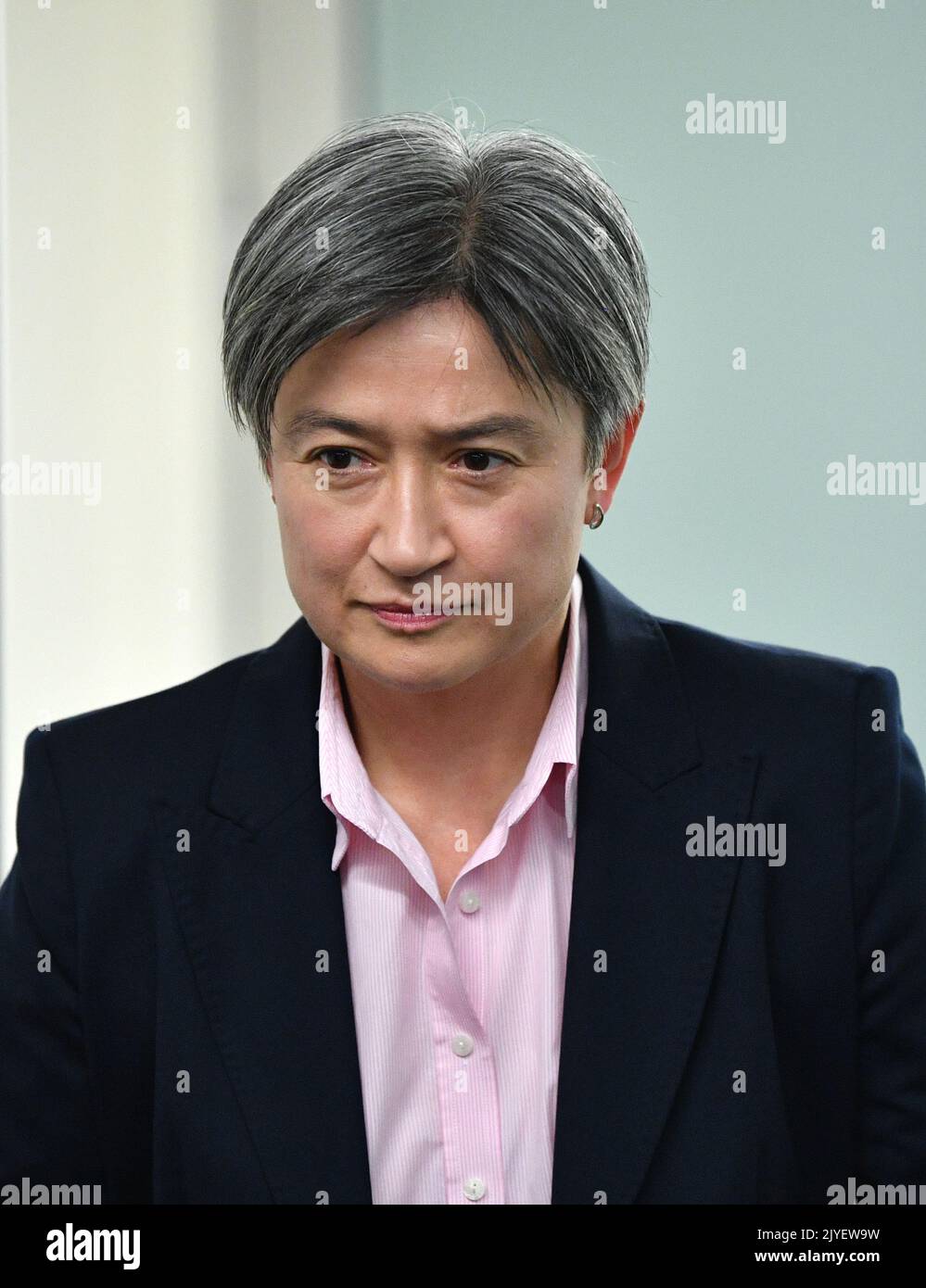 Labor Senator for South Australia Penny Wong arrives to speak to the ...