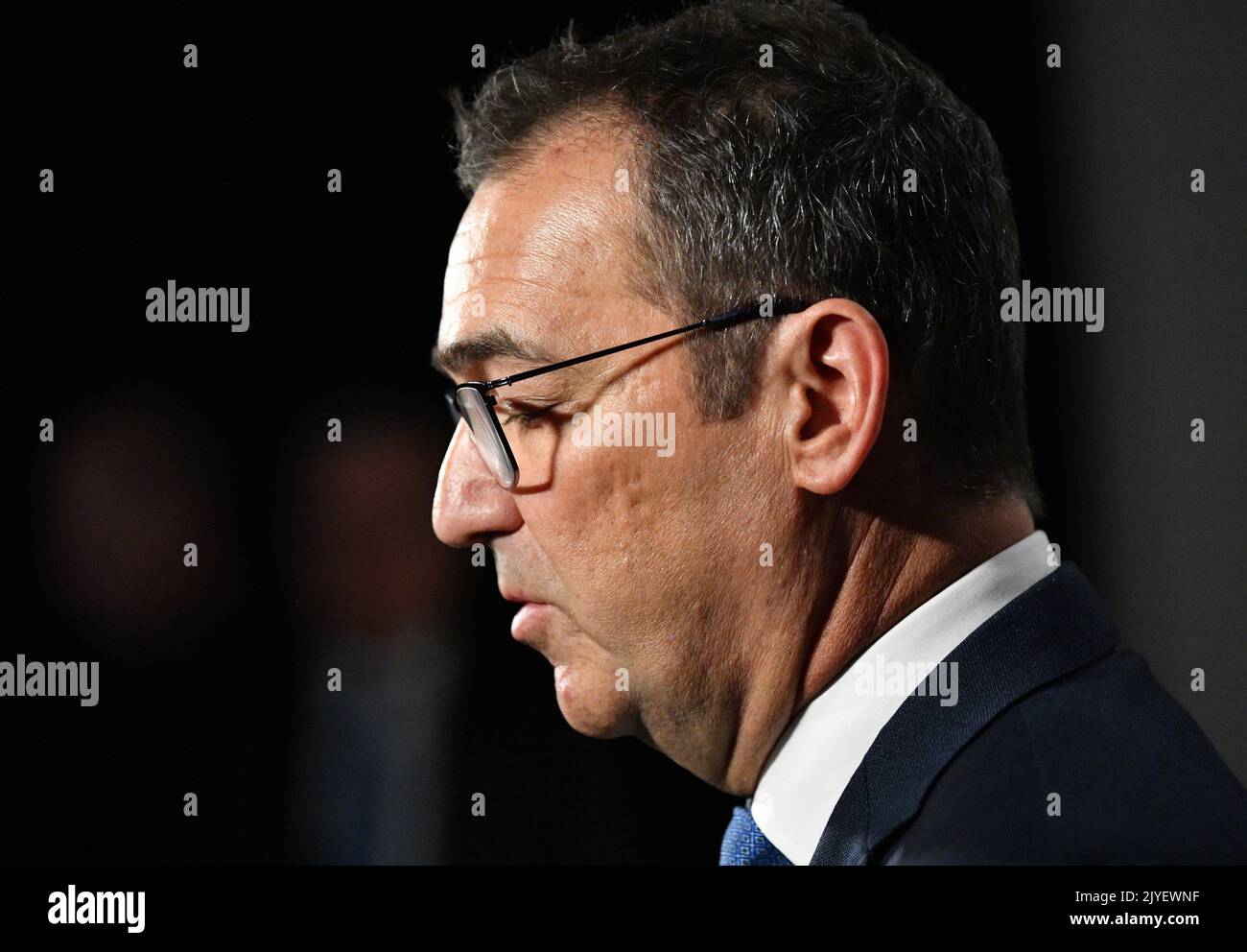South Australian Premier Steven Marshall speaks to the media in ...