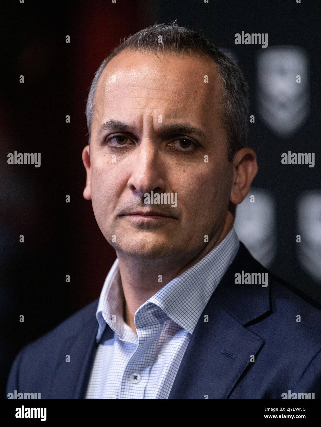 NRL Acting CEO Andrew Abdo speaks to the media during a press ...