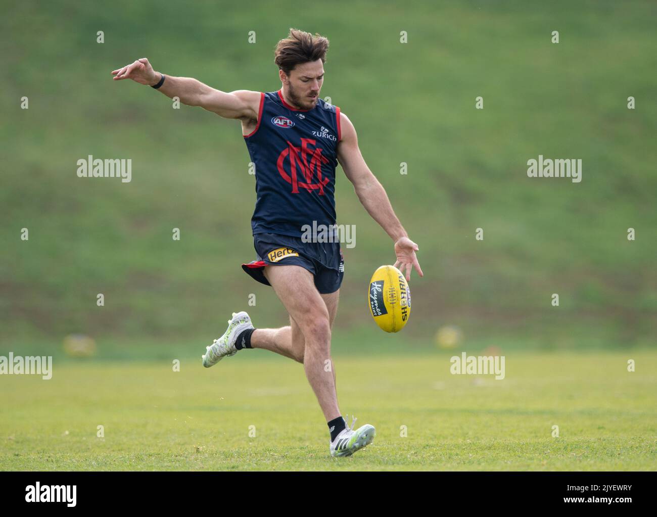 Michael Hibberd during an AFL Melbourne Demons training session at ...