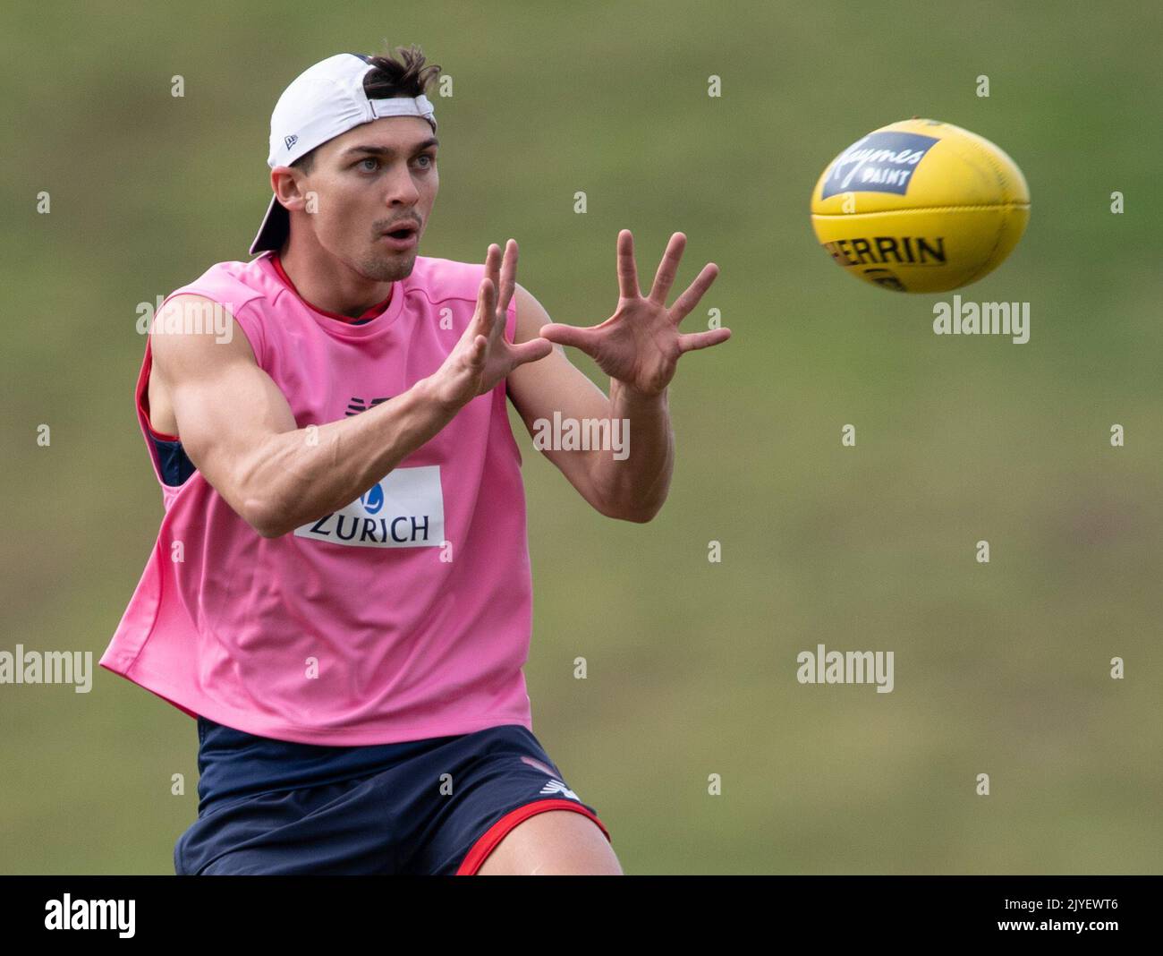 Jay Lockhart in action during an AFL Melbourne Demons training session ...