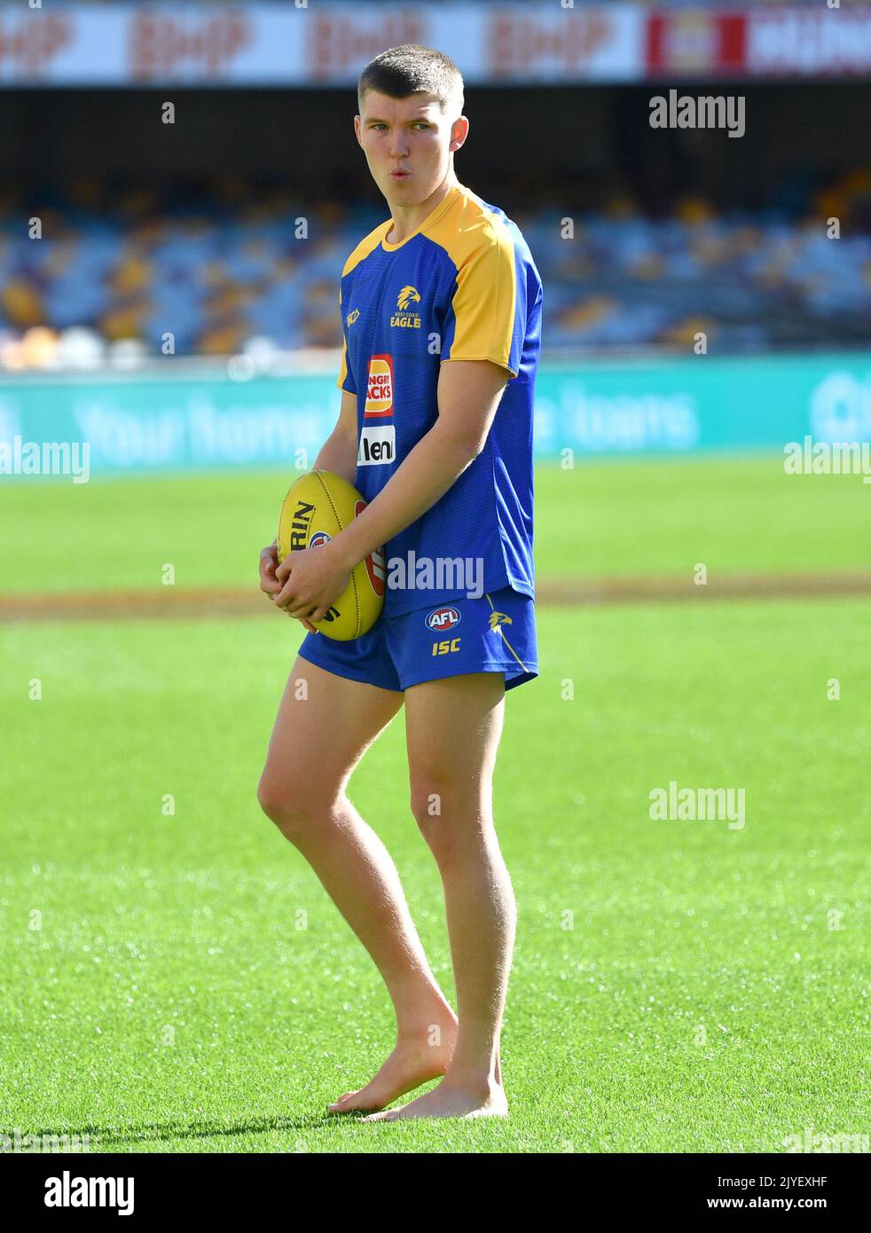 Brayden Ainsworth of the Eagles is seen before the Round 6 AFL match ...