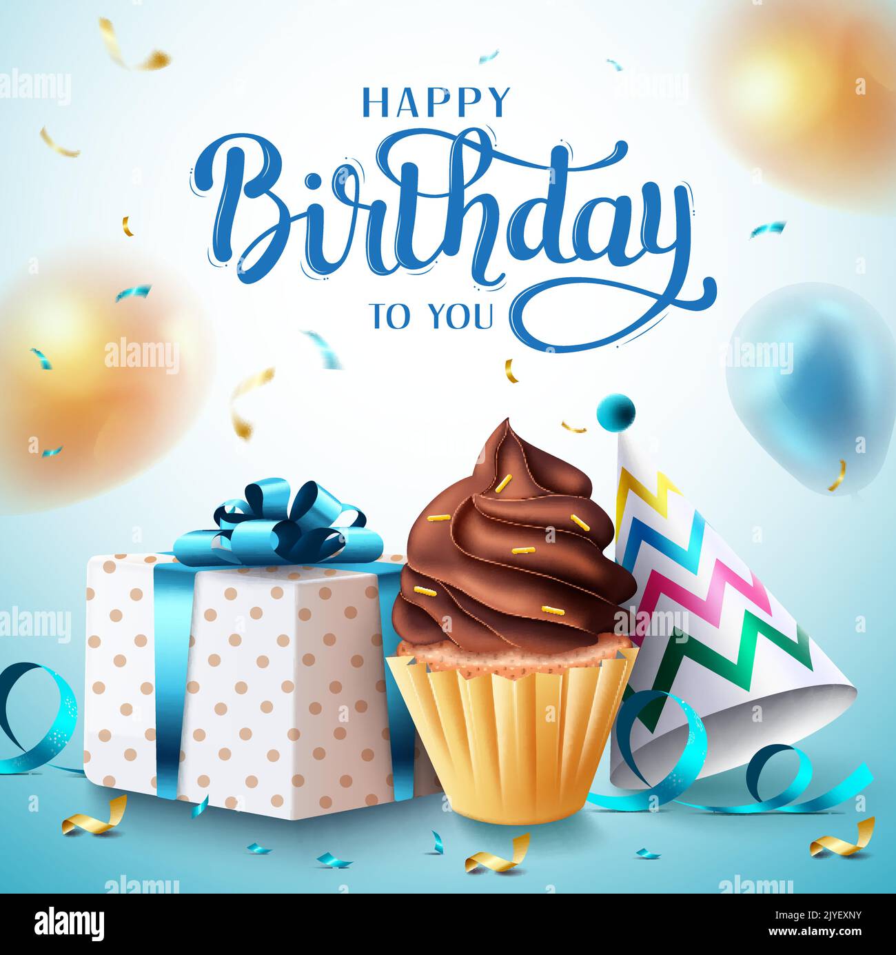 Birthday surprise vector concept design. Happy birthday text with ...