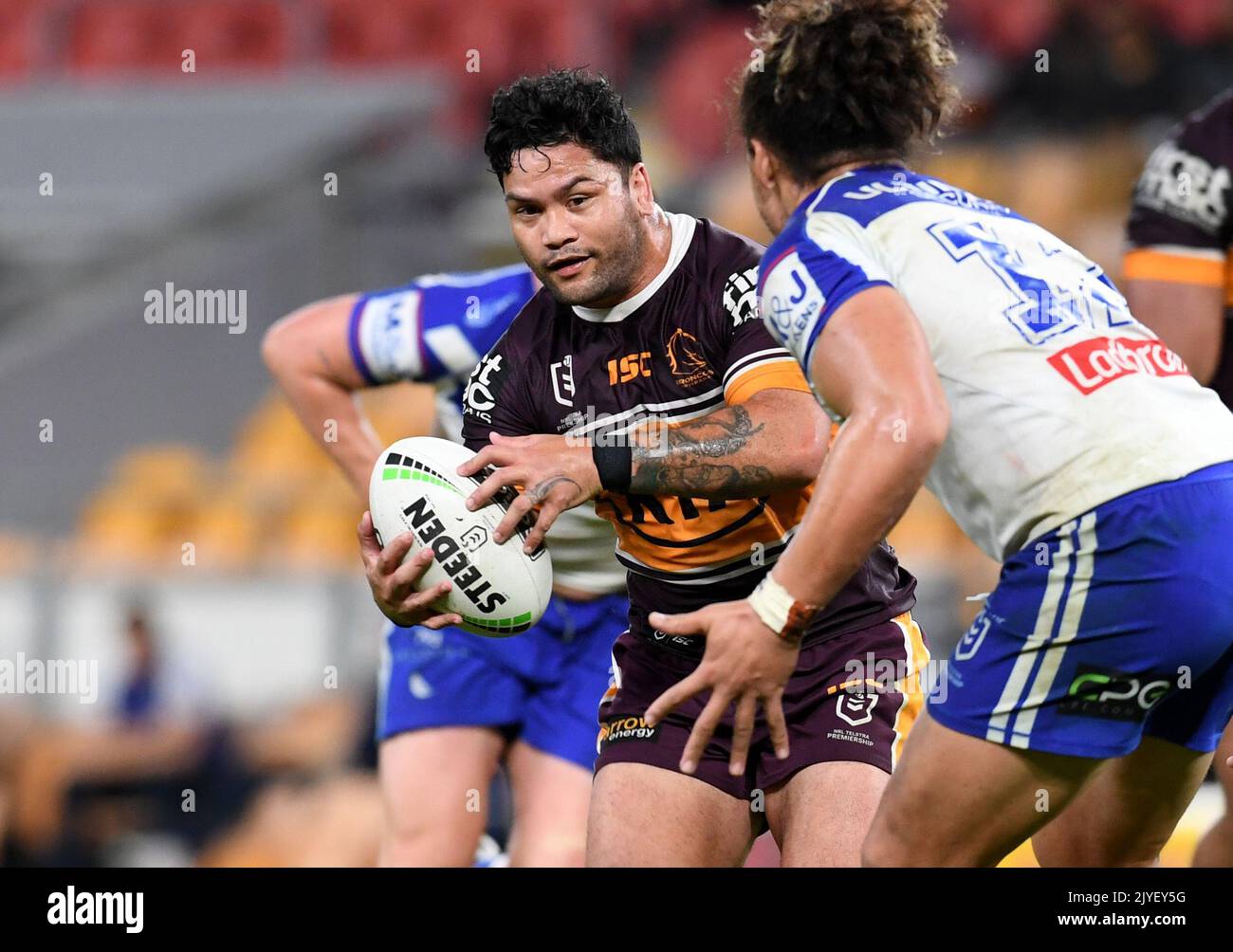 Issac Luke of the Broncos in action during the Round 9 NRL match ...