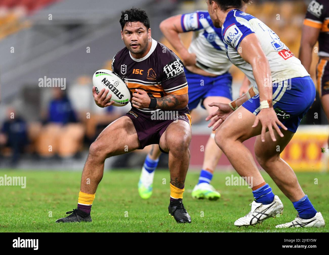 Issac Luke of the Broncos in action during the Round 9 NRL match ...