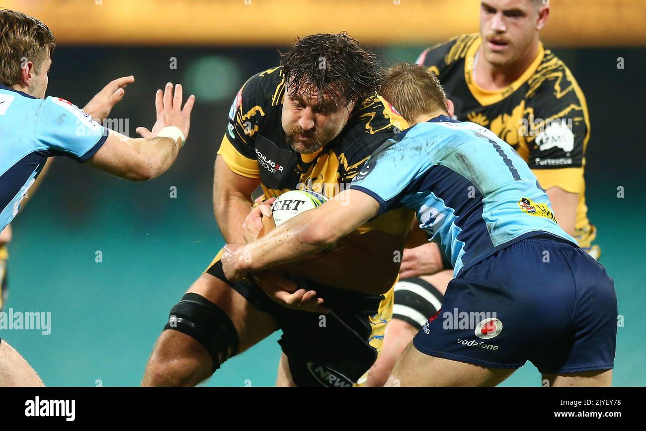 Jeremy Thrush of the Force runs the ball during the Round 2 Super Rugby ...