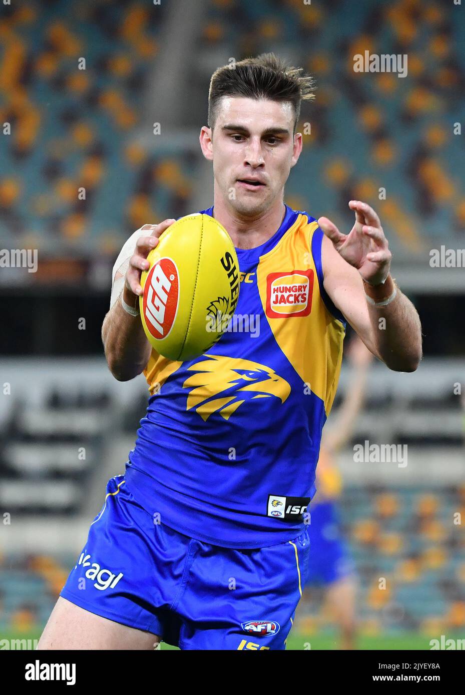 Elliot Yeo of the Eagles in action during the Round 6 AFL match between ...