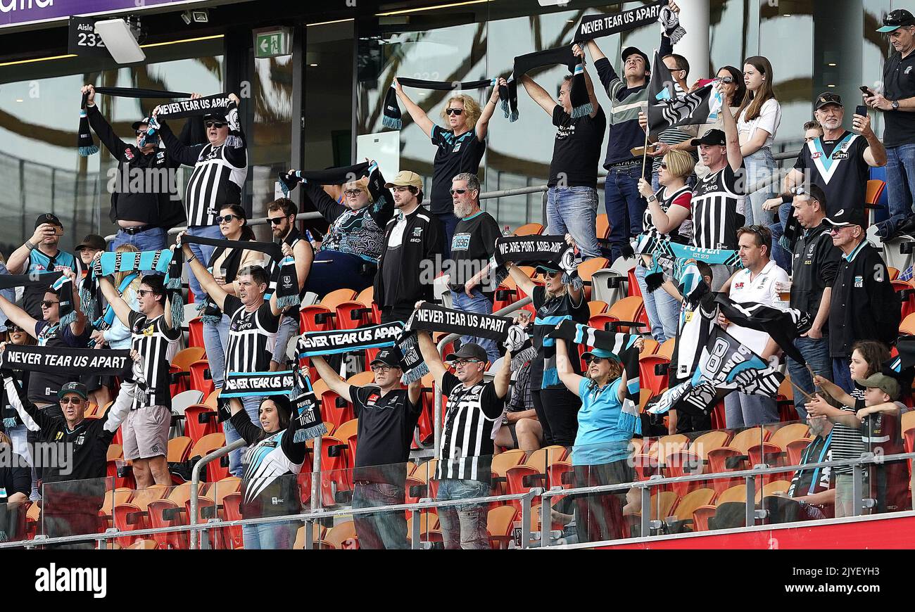 Power supporters are seen during the Round 6 AFL match between the Port ...