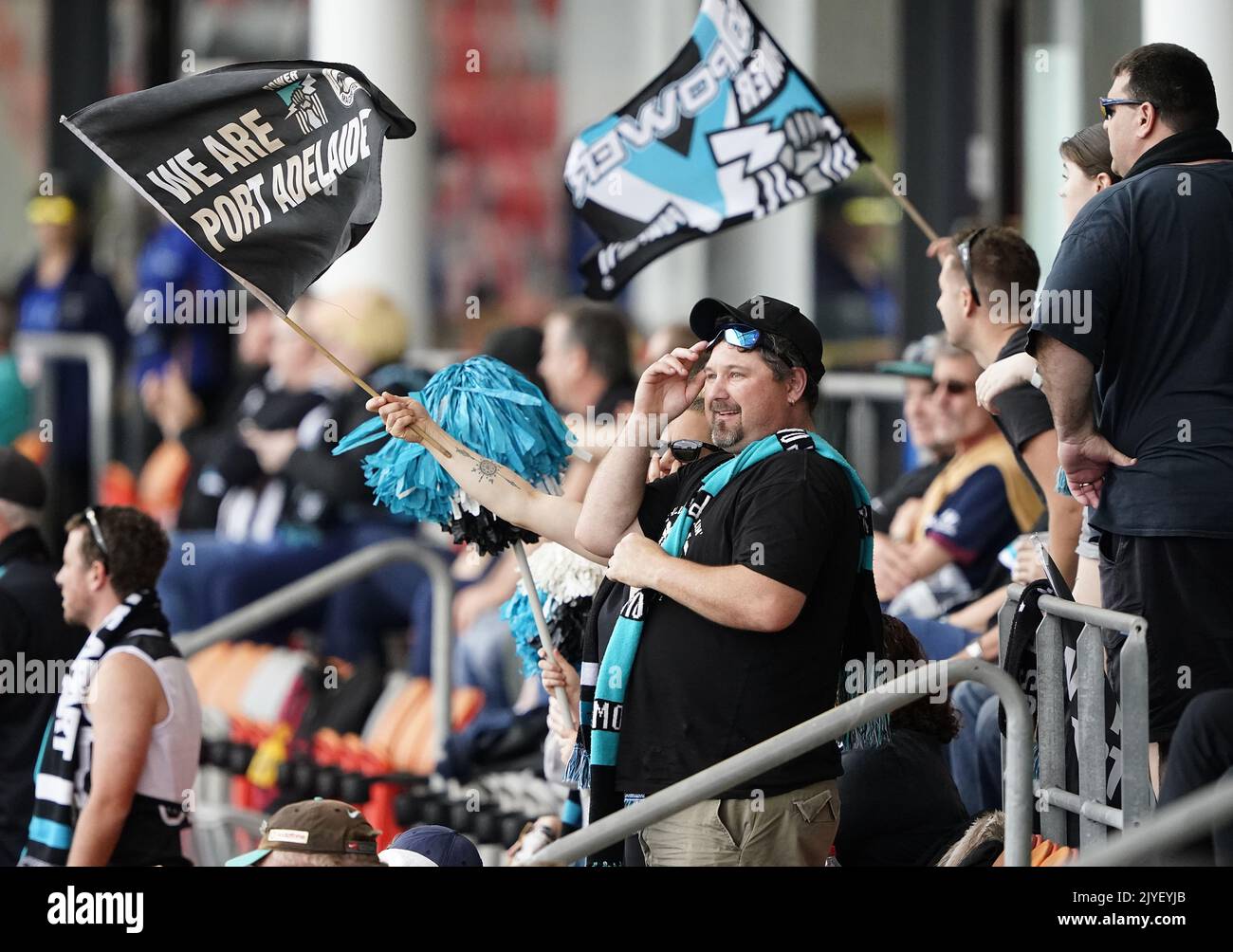 Power supporters look on during the Round 6 AFL match between the Port ...