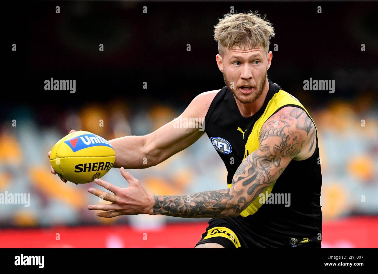 Nathan Broad of the Tigers in action during the Round 6 AFL match ...