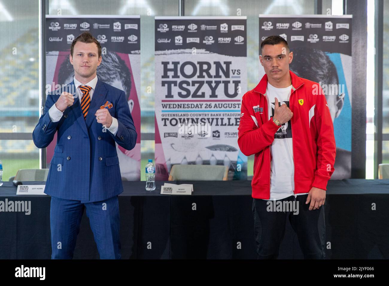 Jeff Horn and Tim Tszyu face off during a media event in Townsville ...