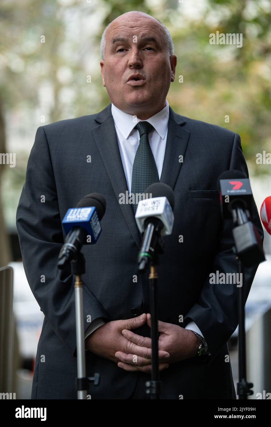 Minister for Police and Emergency Services David Elliott speaking to ...