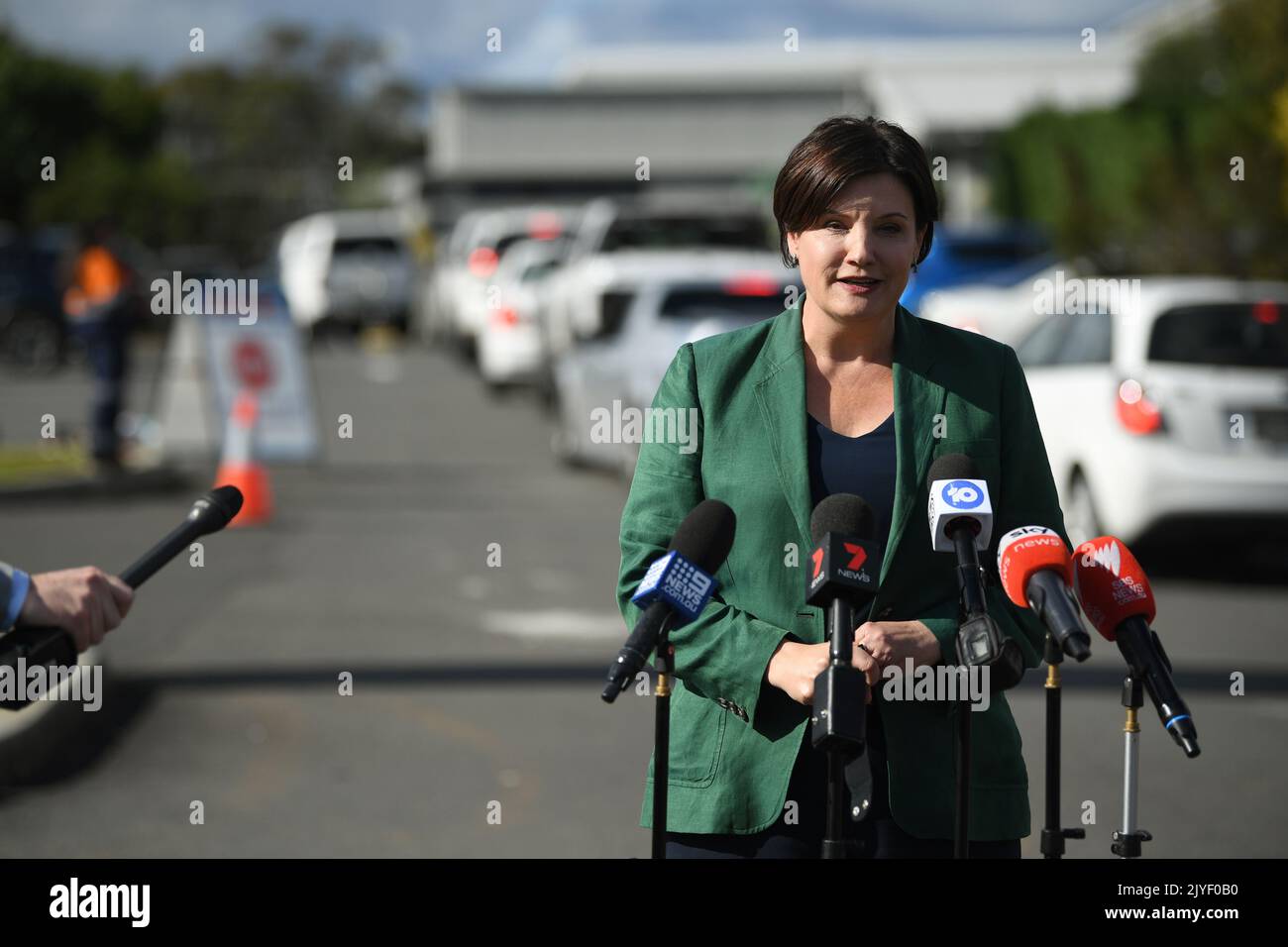 NSW Opposition Leader Jodi McKay speaks to the media as NSW Health ...