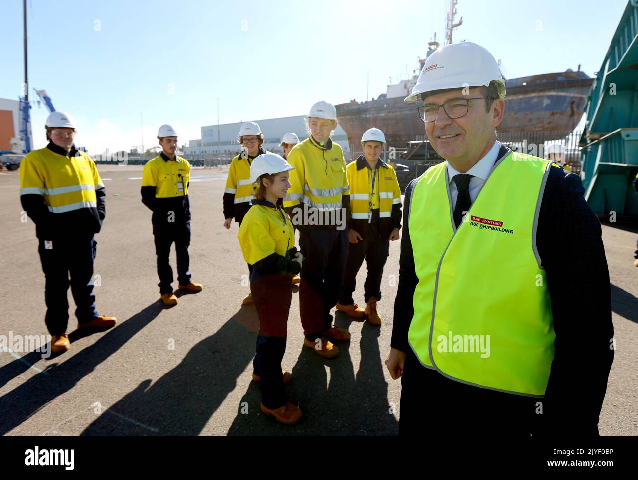 South Australian Premier Steven Marshall with apprentices to announce ...