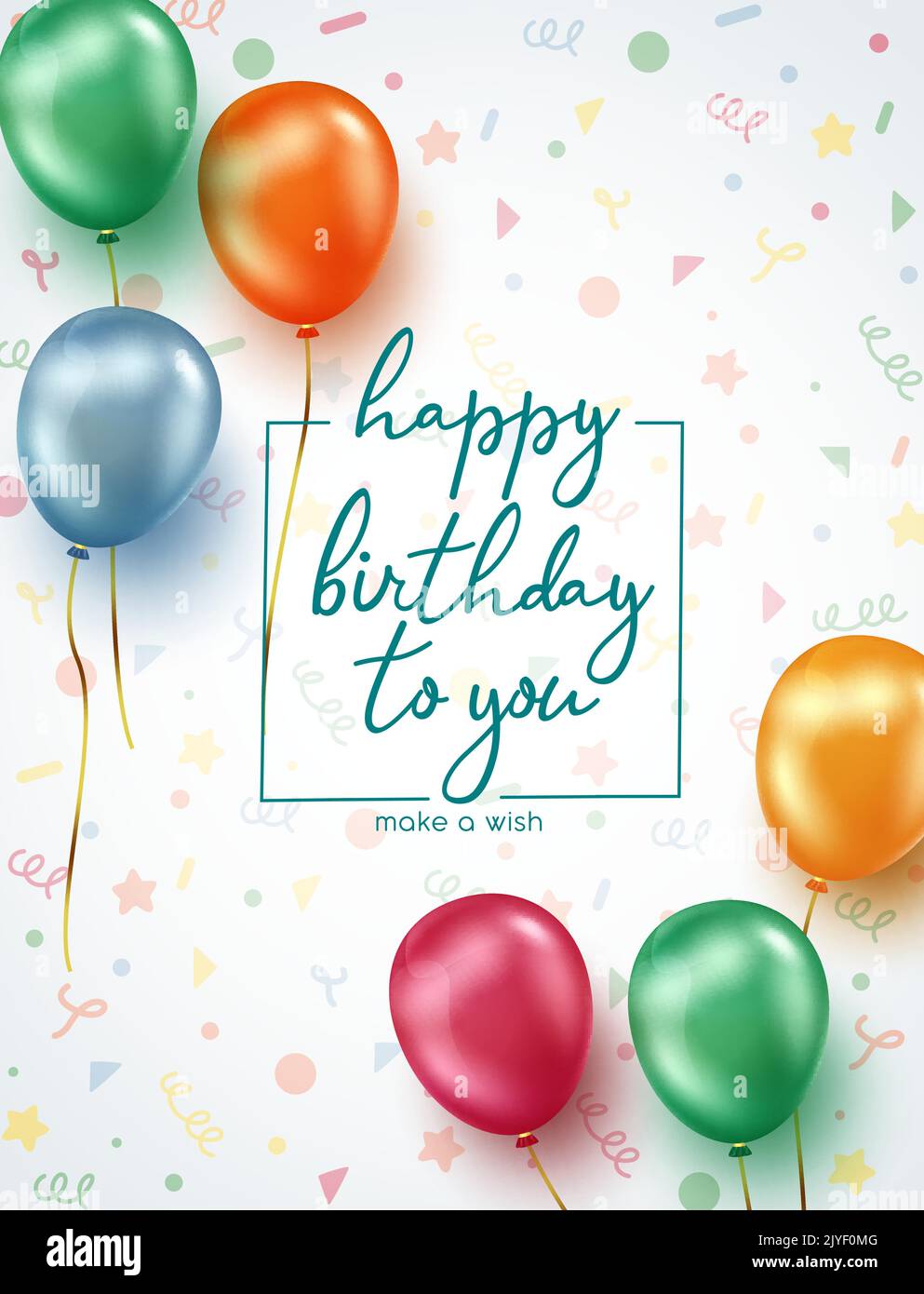 Happy birthday greeting vector poster design. Happy birthday to you ...