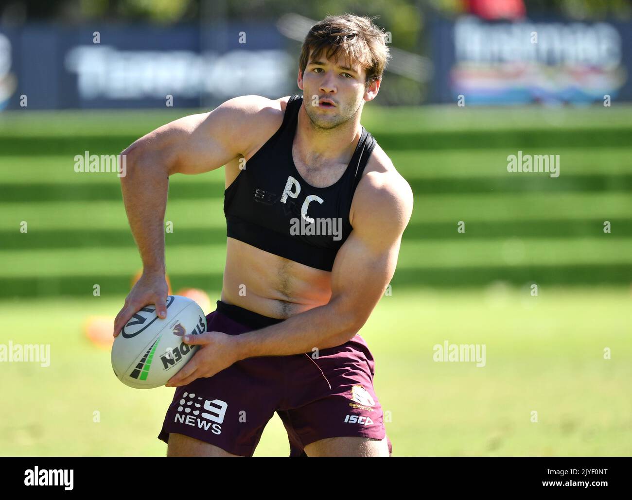 Patrick Carrigan in action during an NRL Brisbane Broncos training ...