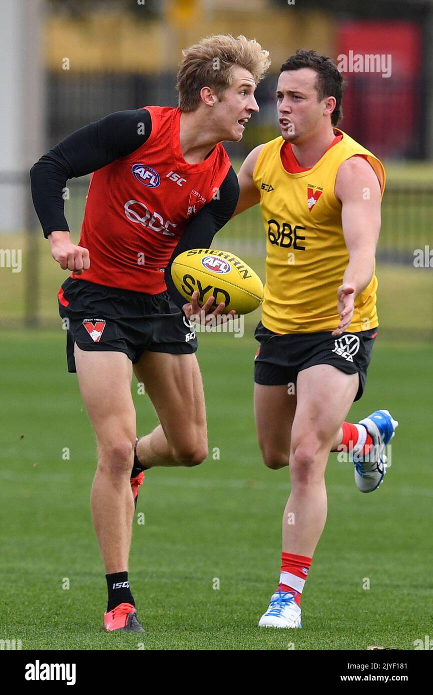 Dylan Stephens during an AFL Sydney Swans training session at Lakeside ...