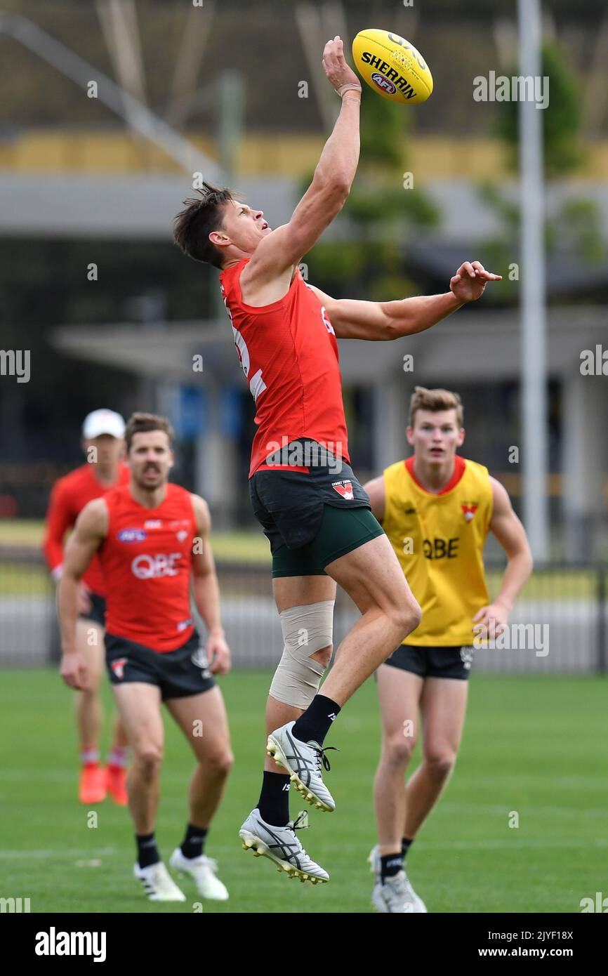 Callum Sinclair during an AFL Sydney Swans training session at Lakeside ...