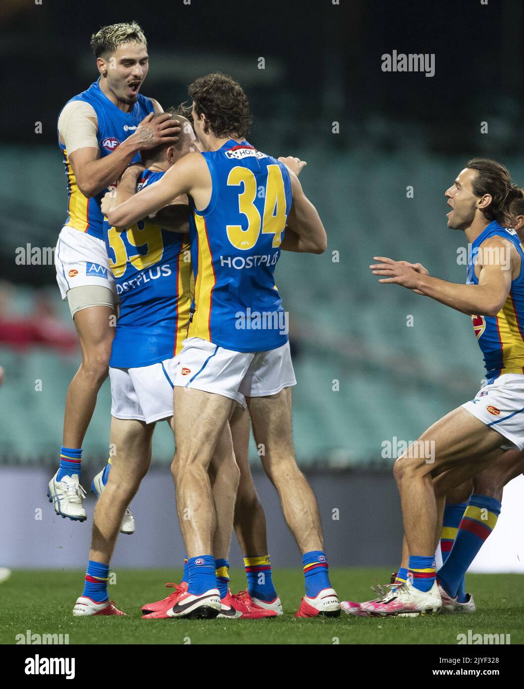 The Suns celebrate after goal by Nick Holman of the Suns during the ...