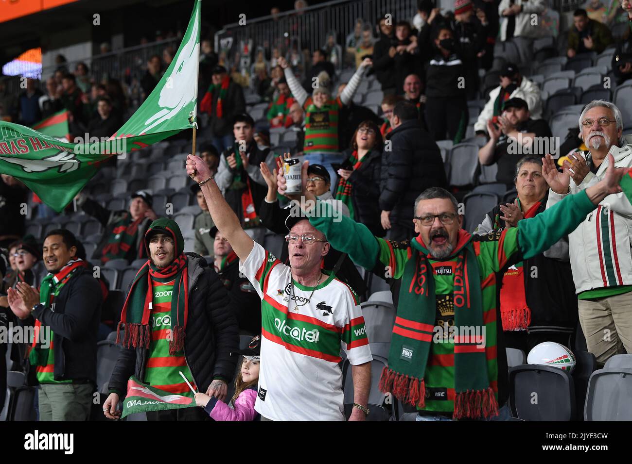 Rabbitohs fans during the Round 10 NRL match between the South Sydney ...