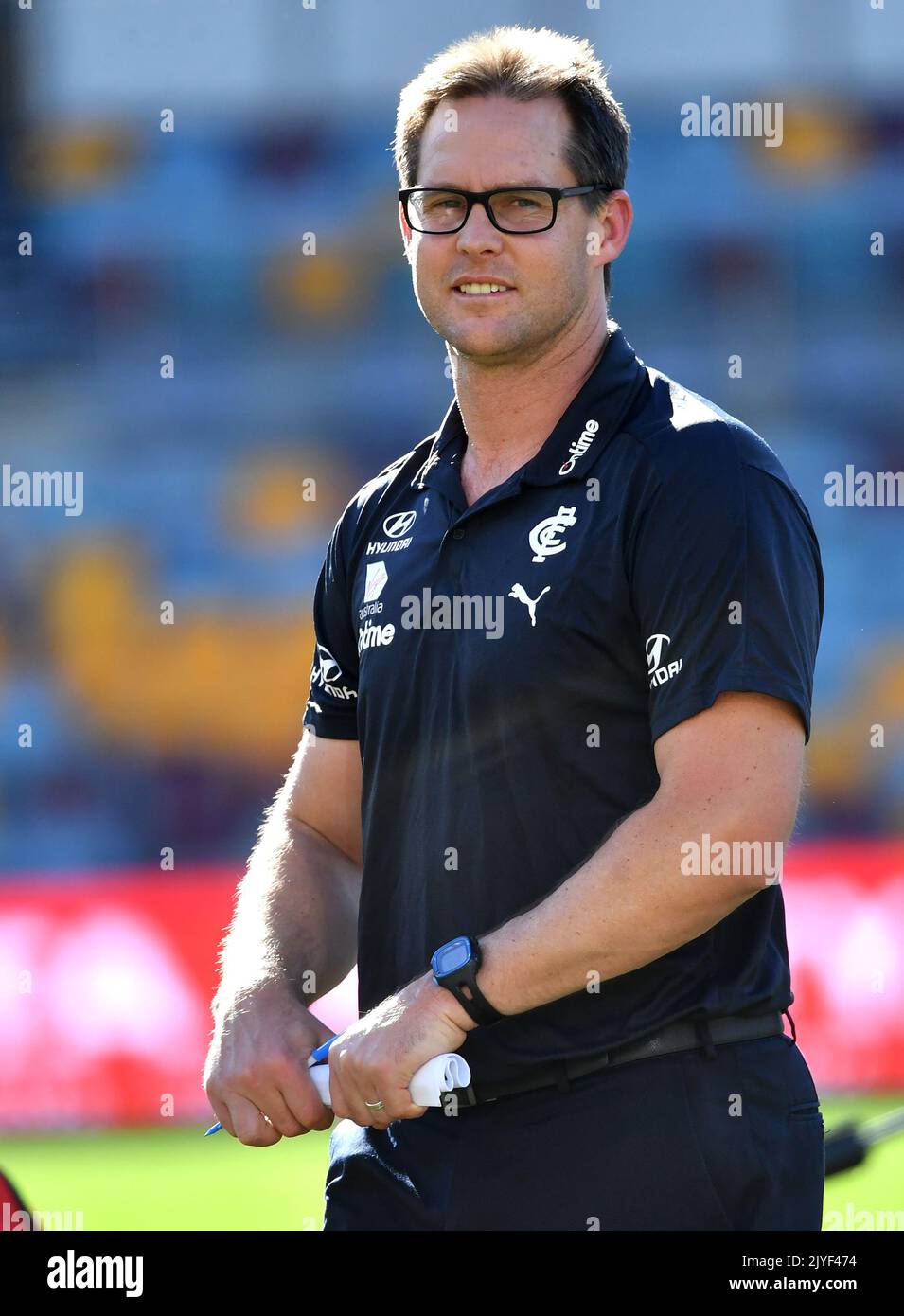 Carlton coach David Teague is seen during the Round 7 AFL match between ...