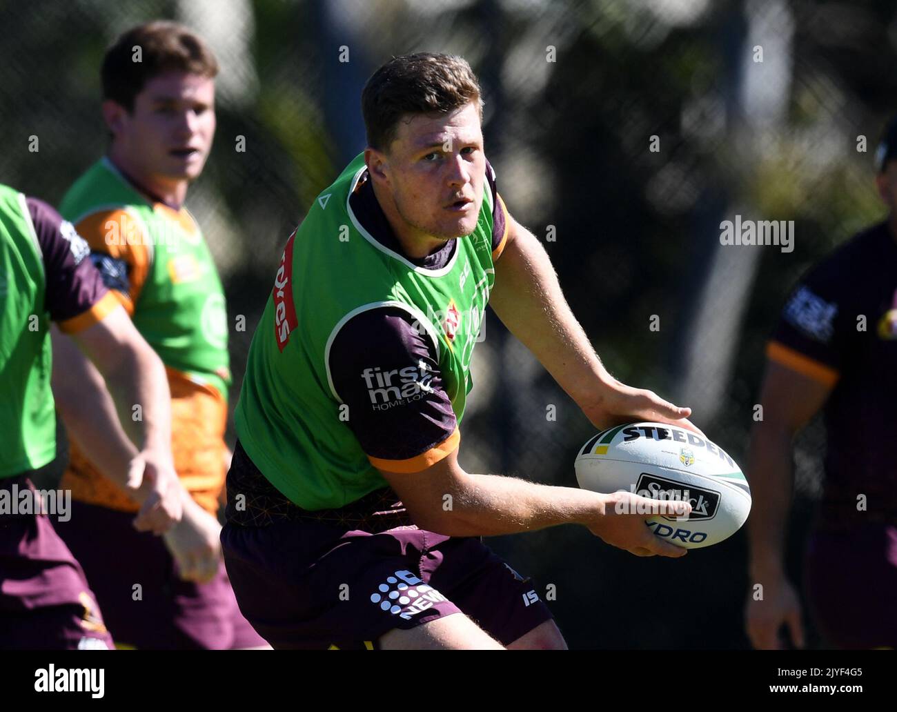 Brisbane Broncos player Tyson Gamble is seen during a training session ...