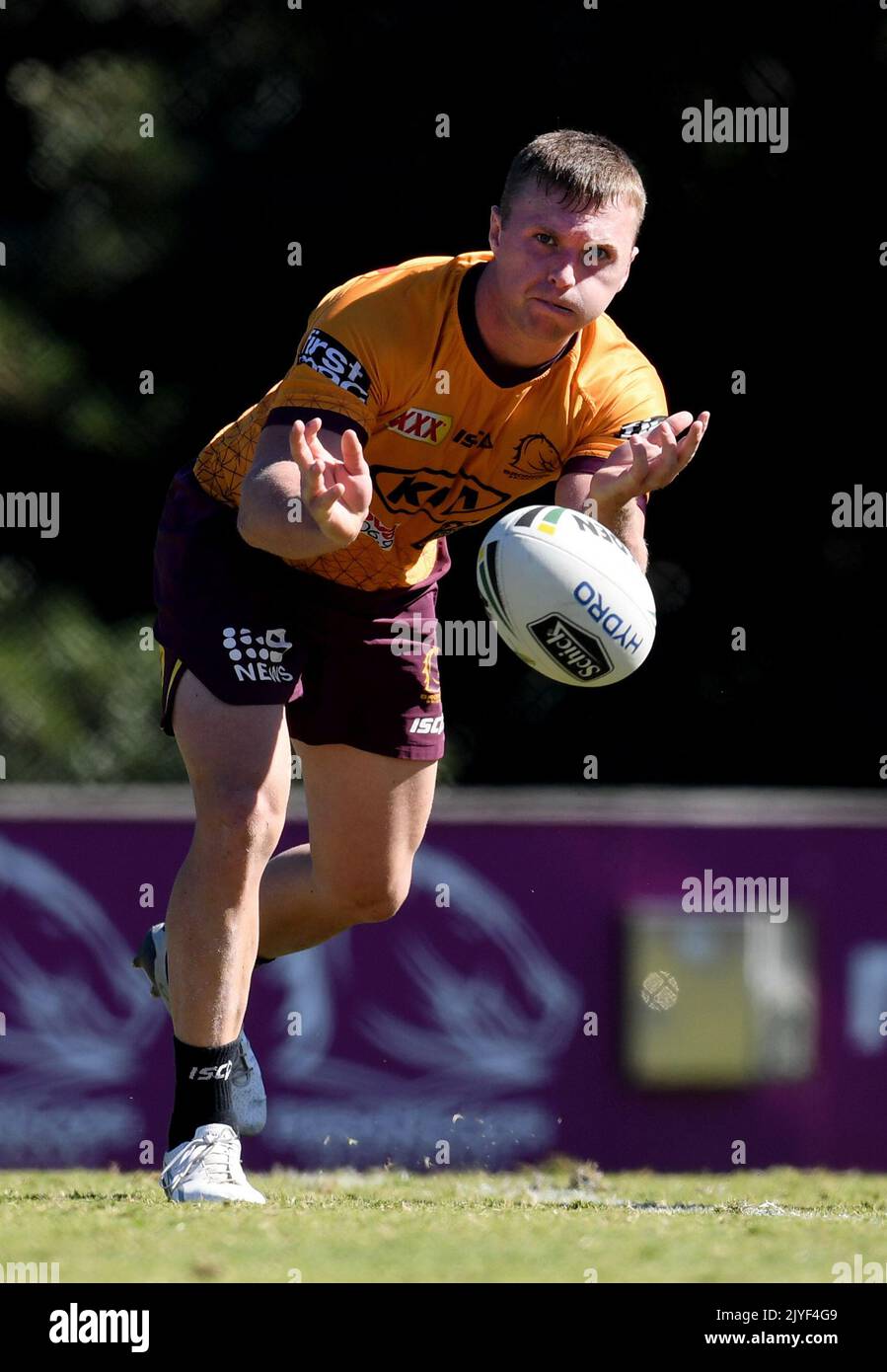 Brisbane Broncos player Jake Turpin is seen during a training session ...